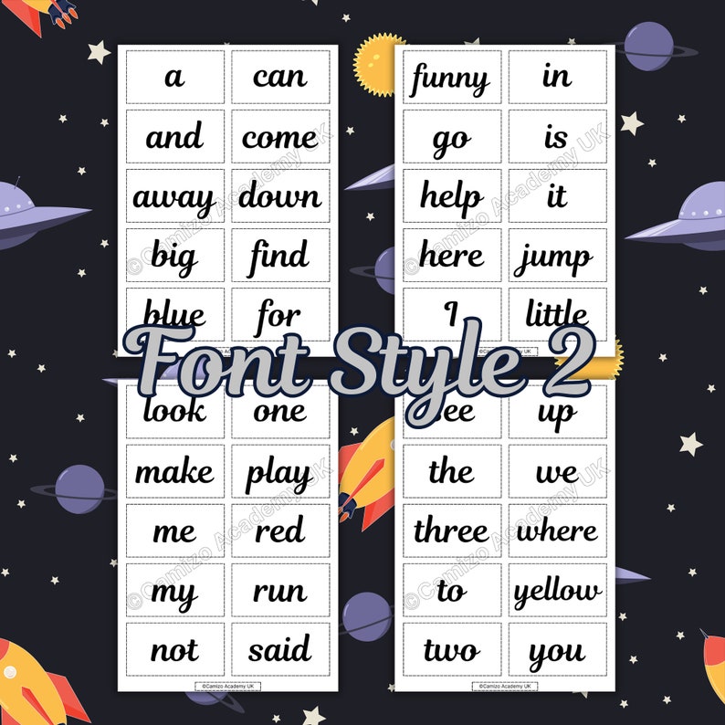 Printable Flashcards Dolch Sight Words Pre-k 40 Words - Etsy