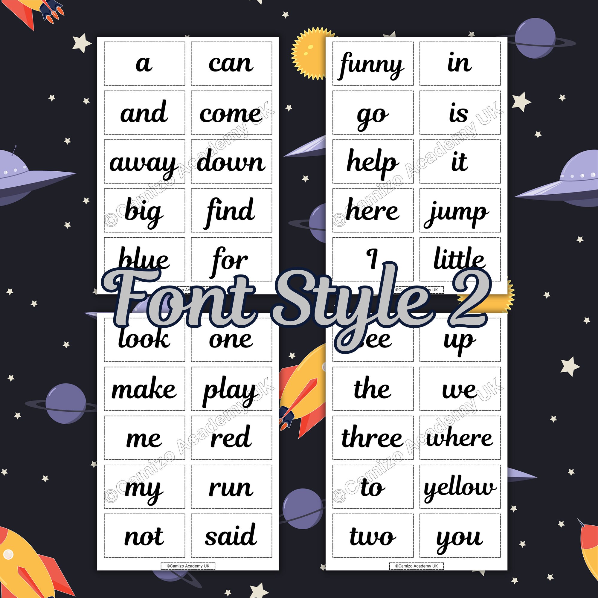 Printable Flashcards Dolch Sight Words Pre-k 40 Words - Etsy