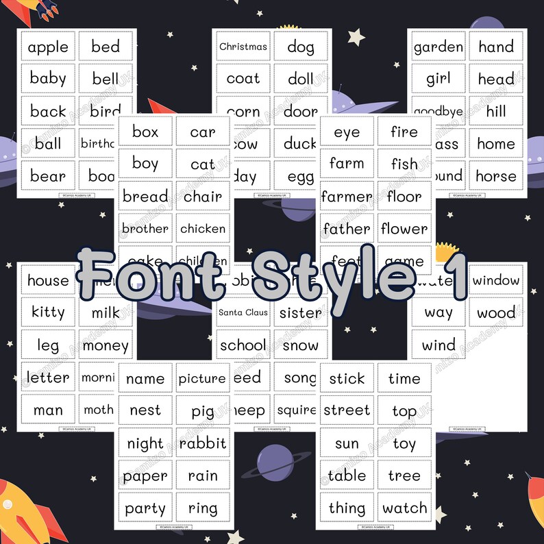 Printable Flashcards Dolch Sight Words Nouns 95 Words - Etsy