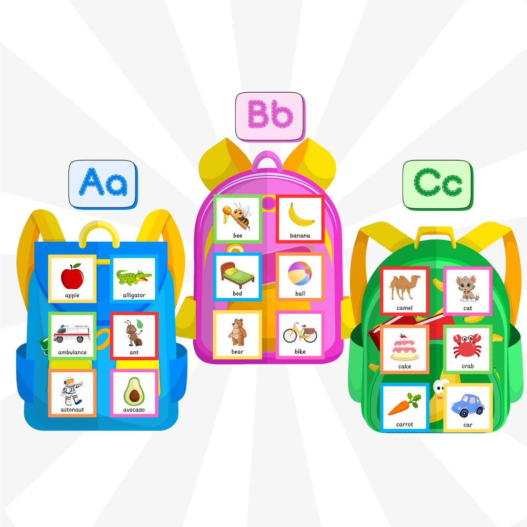 A-Z English Alphabet ABC Sorting Mat | School Bag Backpack | Matching ...