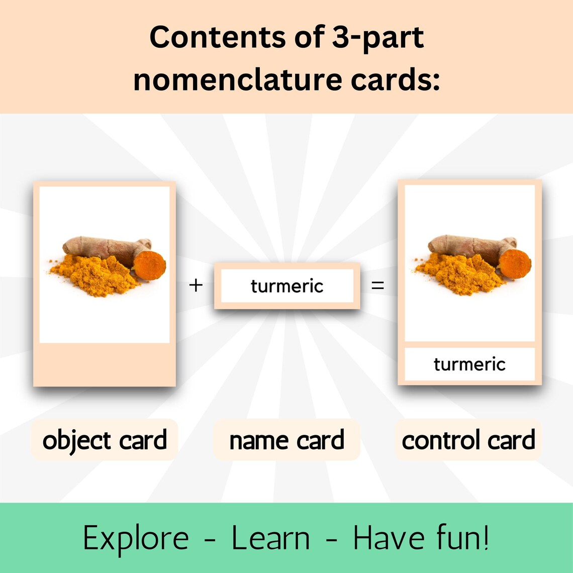 47 Spices & Herbs - 3-part Flashcards Printable | Real Pictures ...