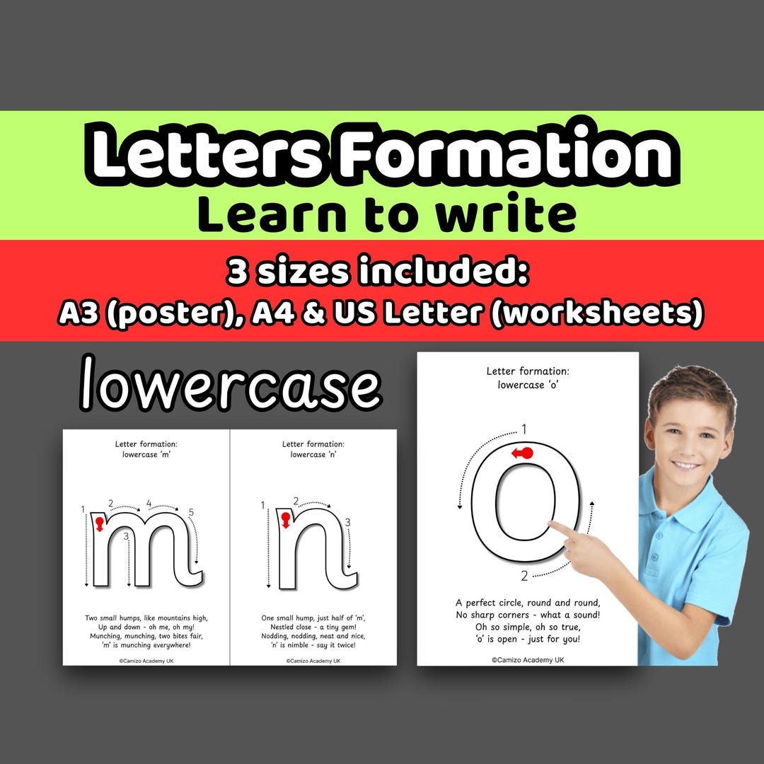 A-z Lowercase English Letters Formation | Alphabet Writing Tracing ...