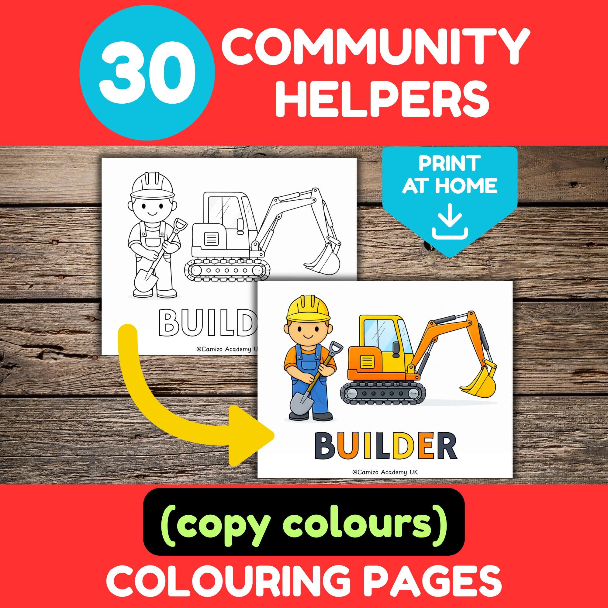 Community Helpers Colouring Pages | Copy Colours | Printable Activity ...