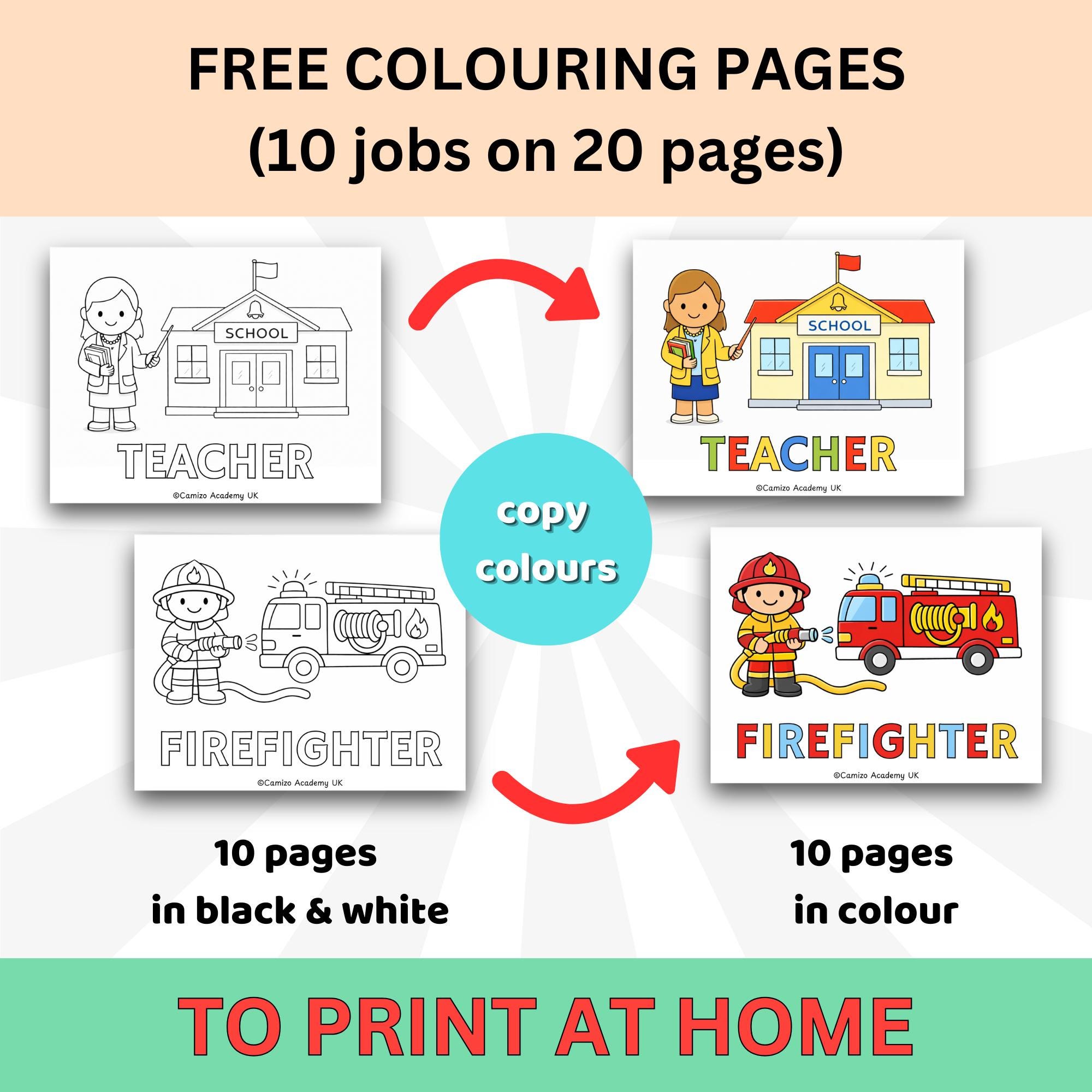 50 Community Helpers Sorting Mat, Preschool Printable Toddler Activity ...