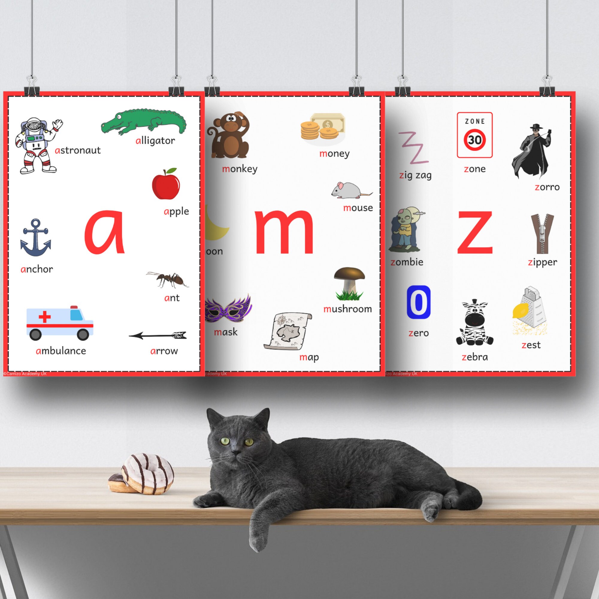 A4 Posters A-Z Alphabet 26 Initial English Sounds Charts Homeschool ...