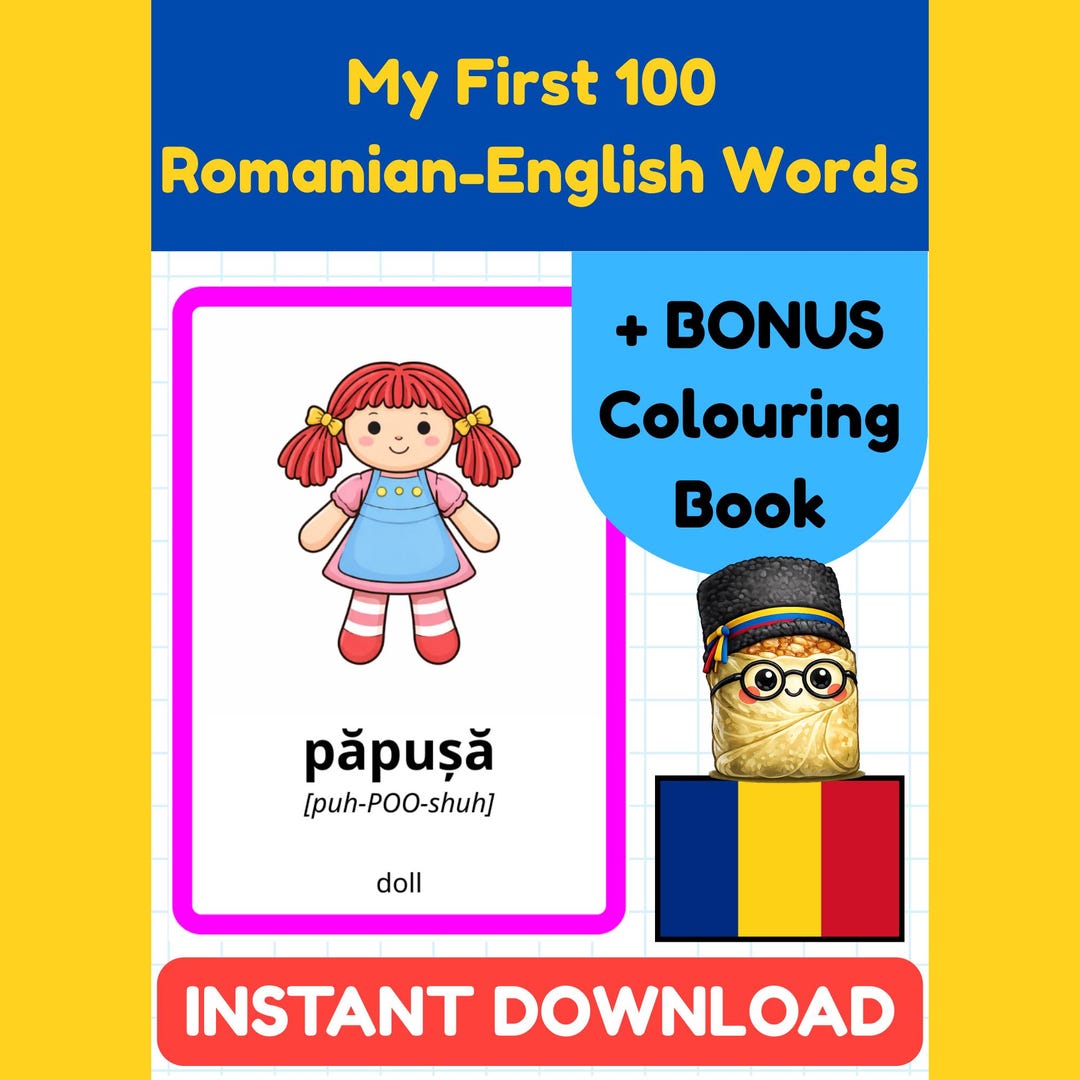 Romanian English Flashcards for Toddlers | My First 100 Romanian Words ...