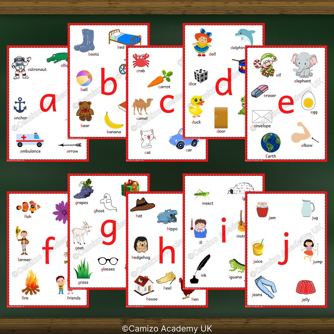 A4 Posters A-Z Alphabet 26 Initial English Sounds Charts Homeschool ...