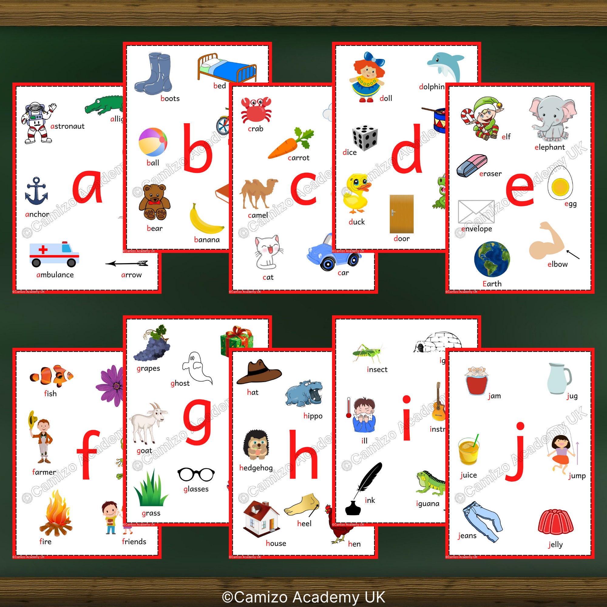 A4 Posters A-Z Alphabet 26 Initial English Sounds Charts Homeschool ...