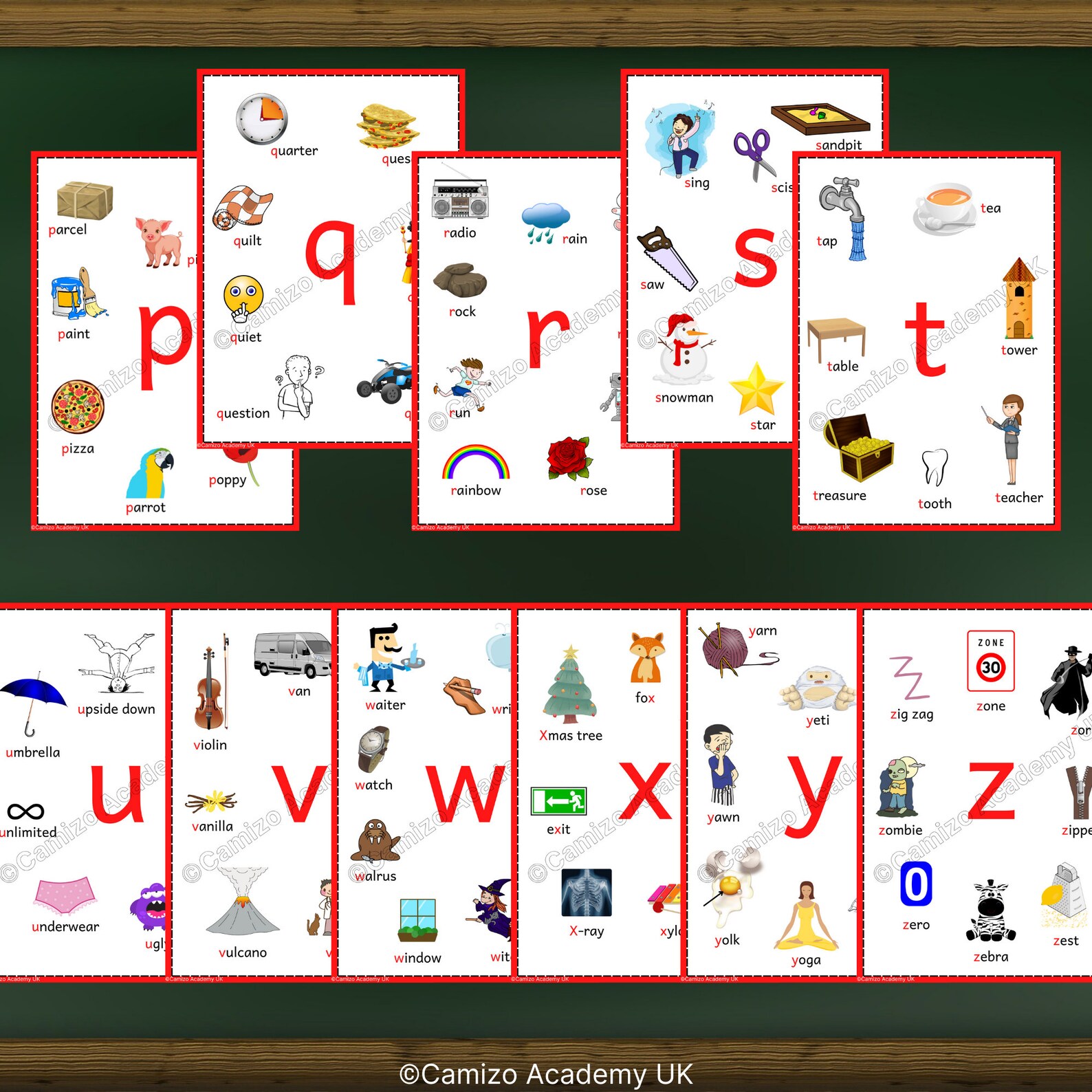 A4 Posters A-Z Alphabet 26 Initial English Sounds Charts Homeschool ...
