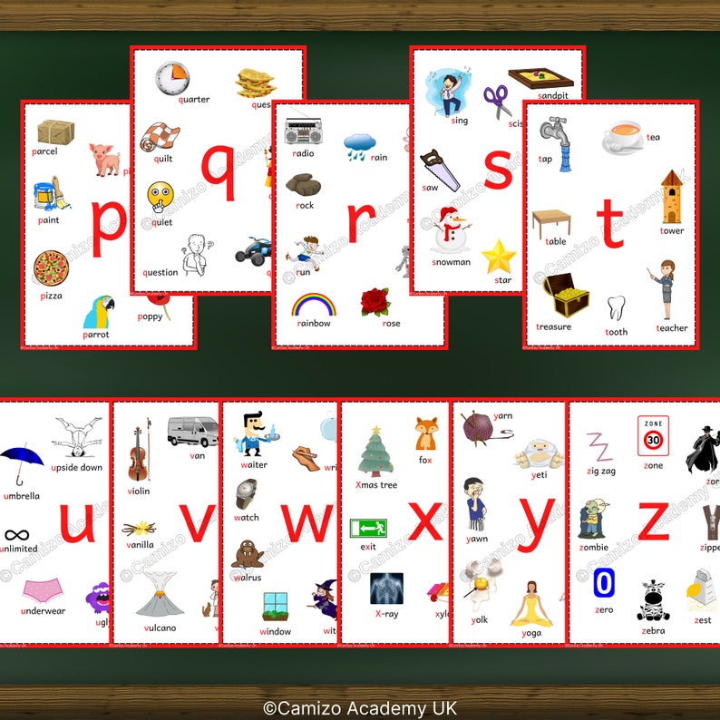 A4 Posters A-Z Alphabet 26 Initial English Sounds Charts Homeschool ...