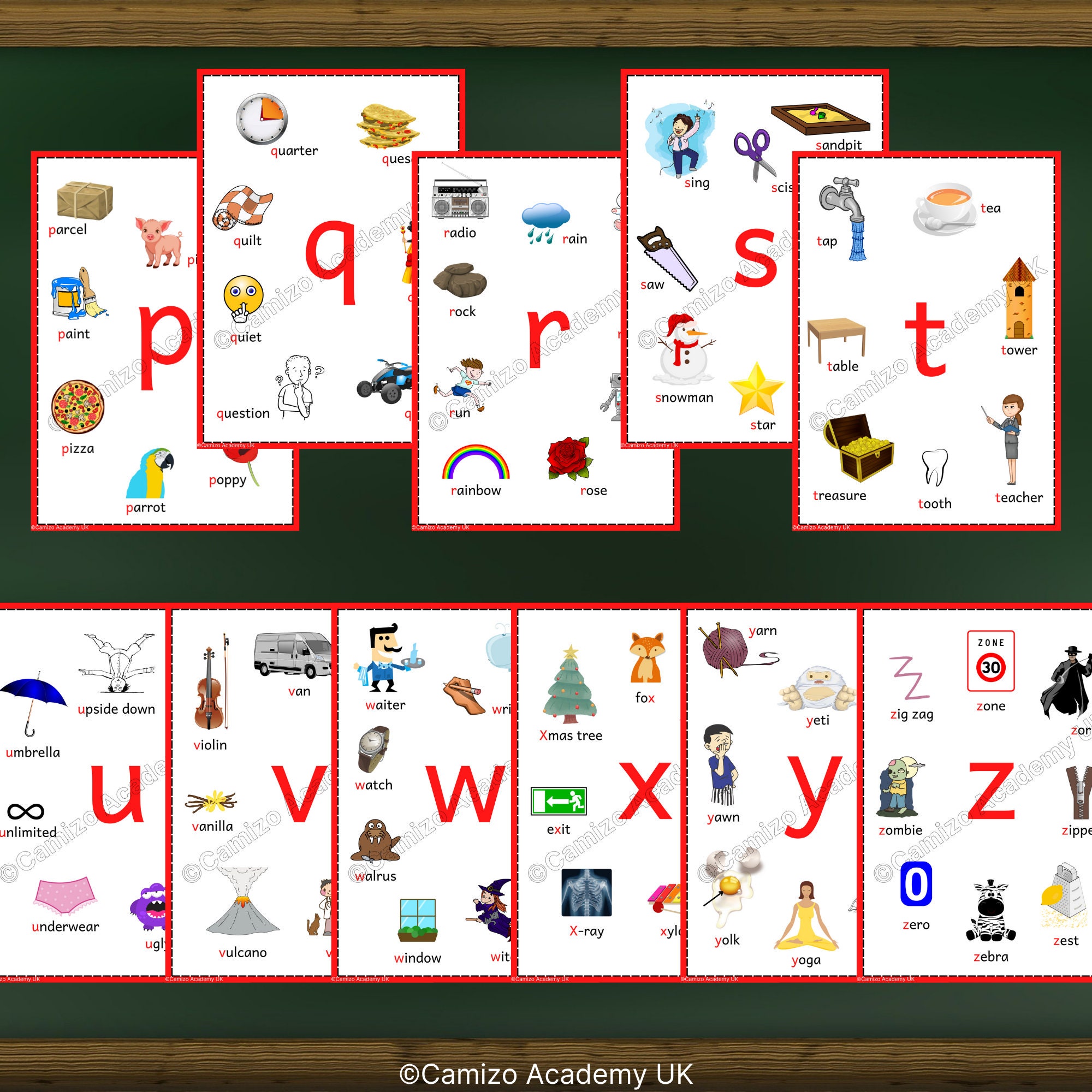 A4 Posters A-Z Alphabet 26 Initial English Sounds Charts Homeschool ...