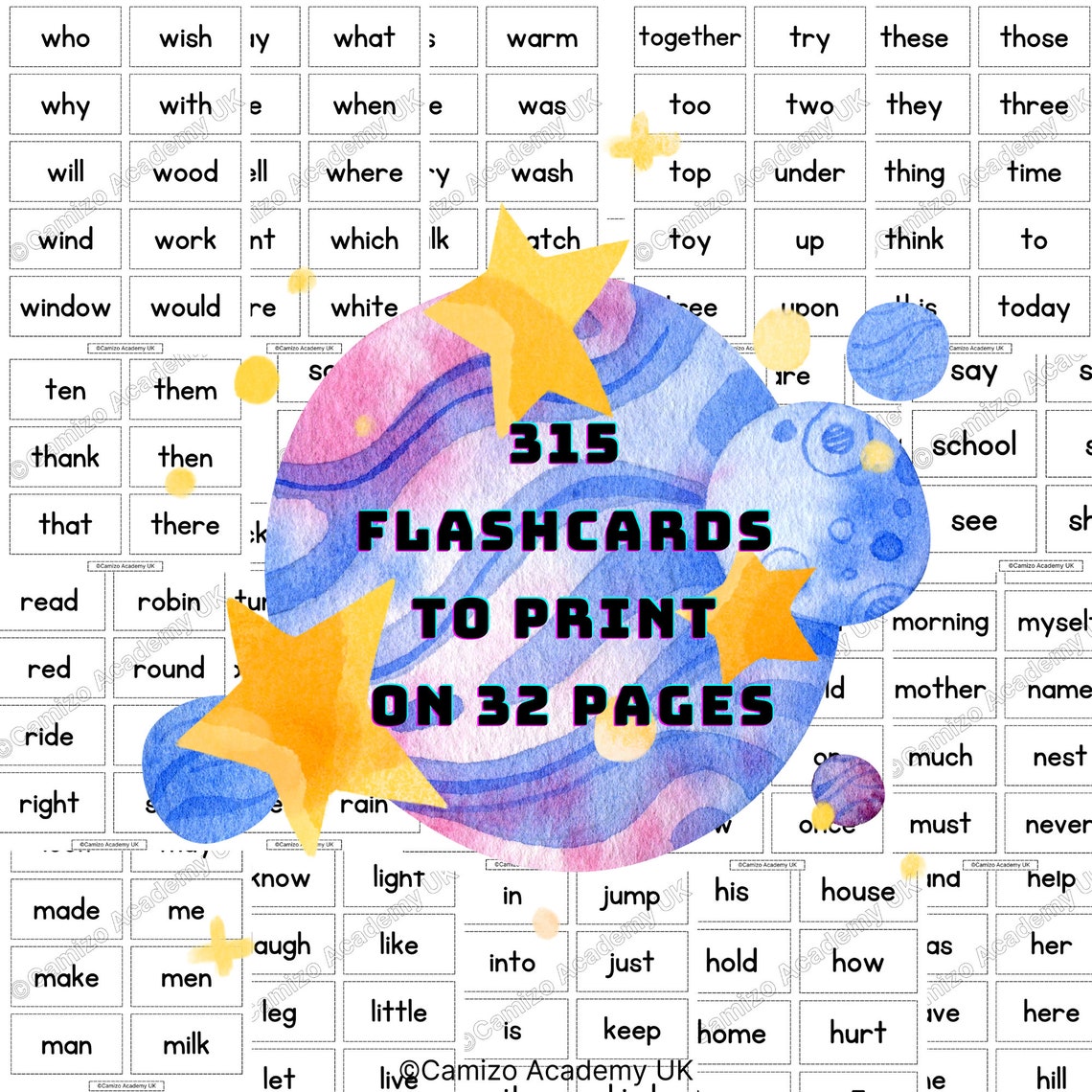 Printable Flashcards Dolch Sight Words ALL 315 Words - Etsy