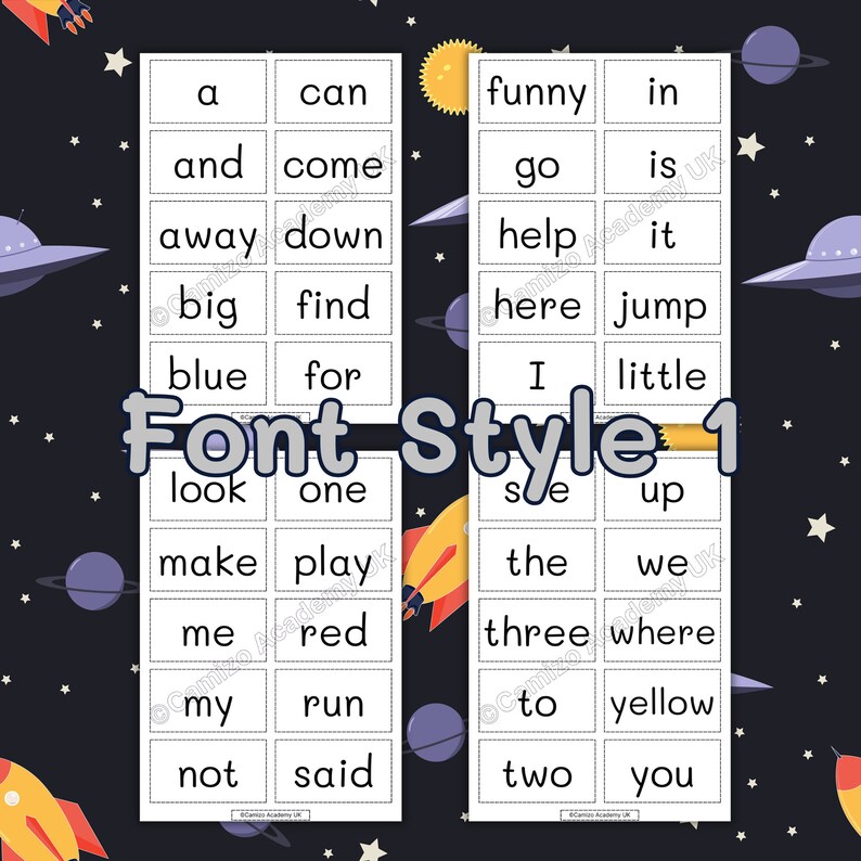 Printable Flashcards Dolch Sight Words Pre-k 40 Words Homeschool Kids ...