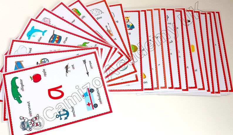 A4 Posters A-Z Alphabet 26 Initial English Sounds Charts Homeschool ...