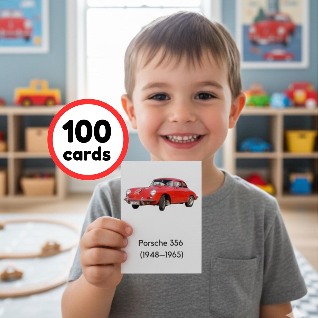 Classic Cars Flashcards, Montessori Cards, Kids Flashcards, Printable ...