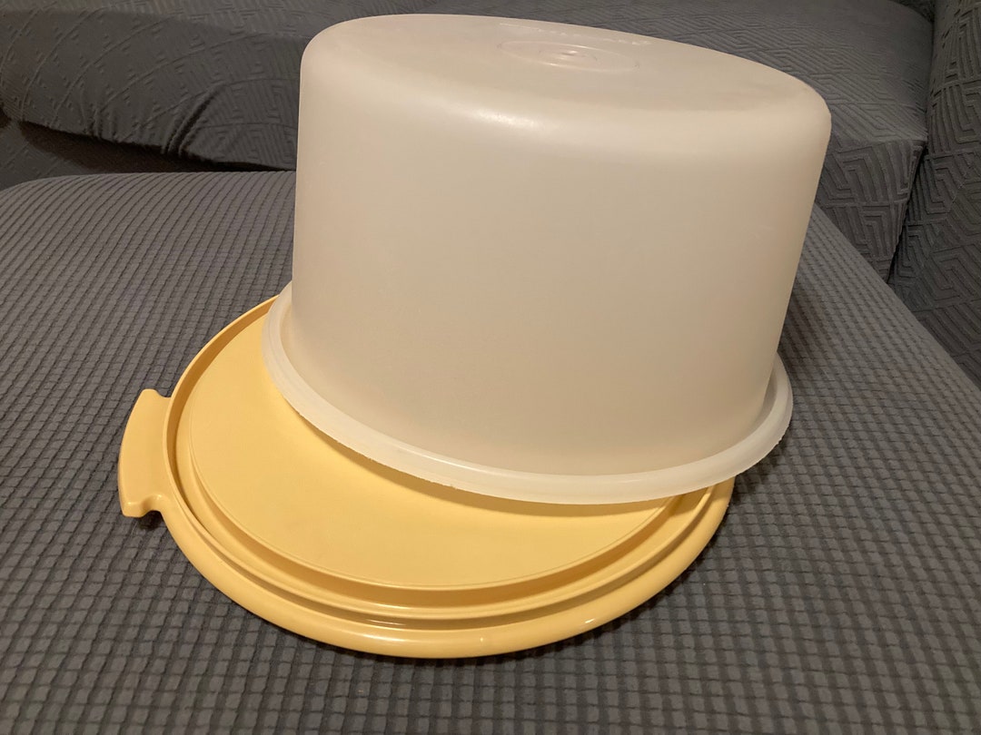 Vintage Tupperware Cake Container Yellow Base 684-8, Lid 683-6 - Etsy