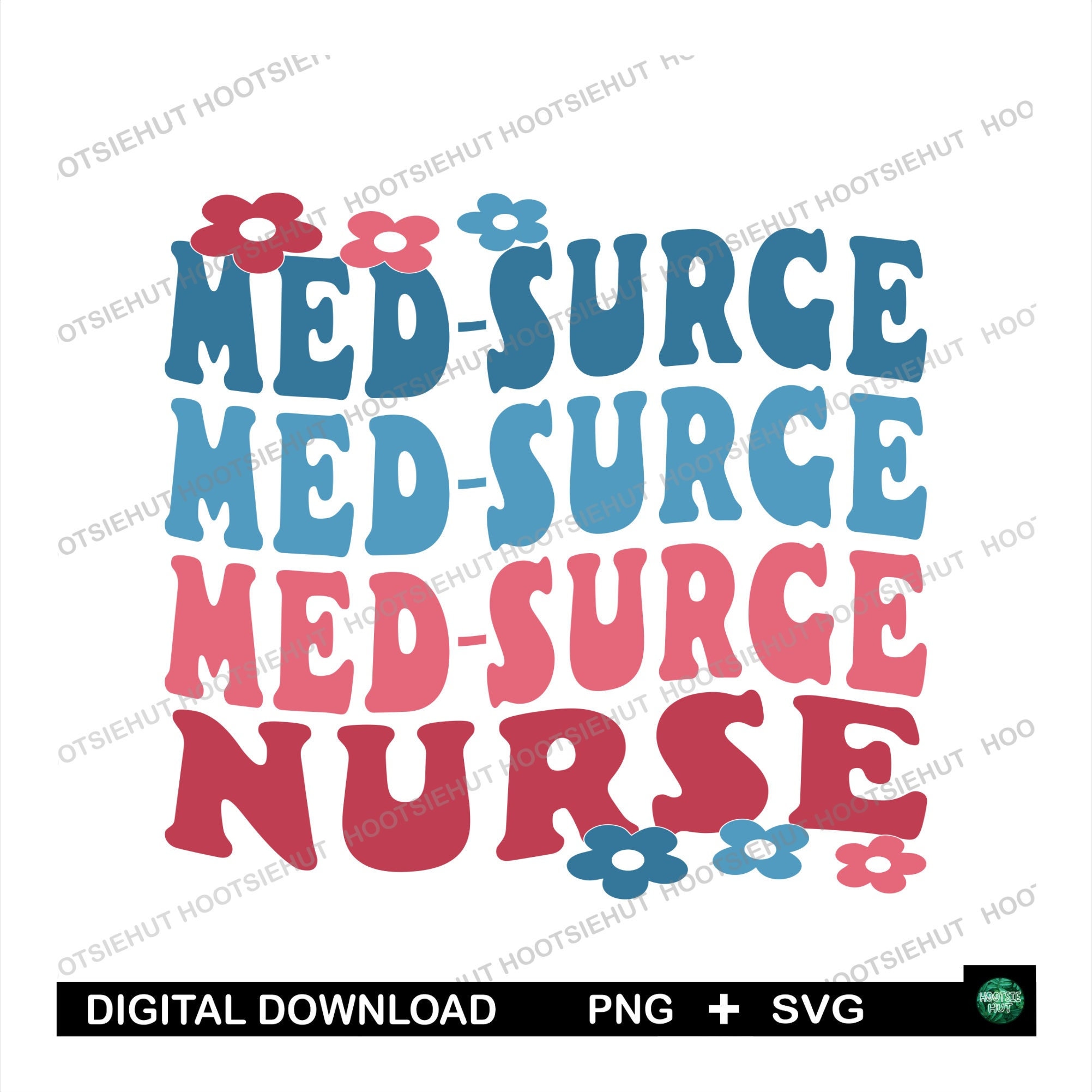 Med Surge Nurse SVG PNG, Retro Wavy Text SVG, Nurse Appreciation ...