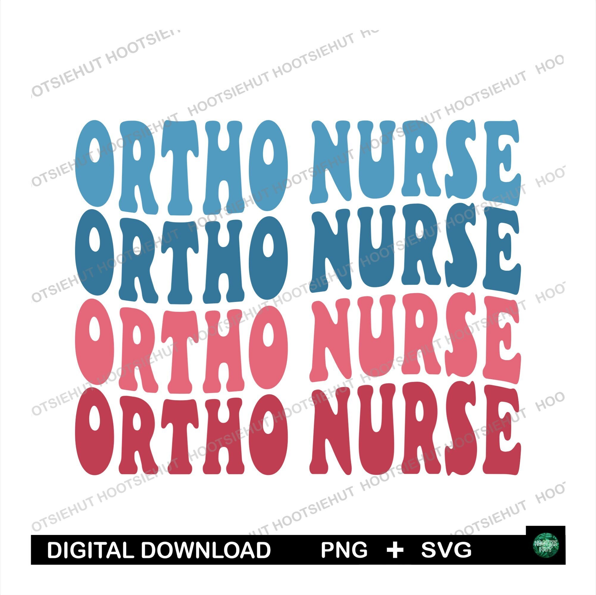 Ortho Nurse SVG PNG, Retro Wavy Text SVG, Nurse Appreciation ...