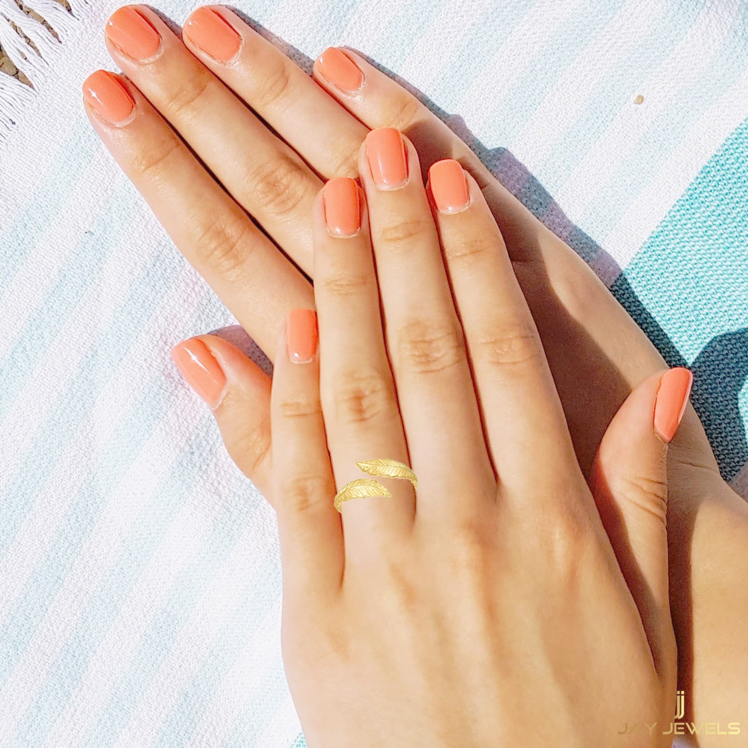 14K Gold Feather Bypass Toe Rings for Women Yellow Gold Toe Ring Gold ...