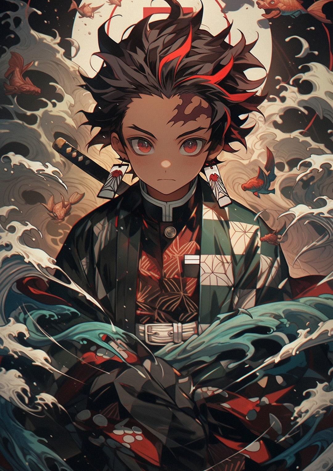 Tanjiro Kamado Fanart Poster 10K Digital Art Demon Slayer - Etsy