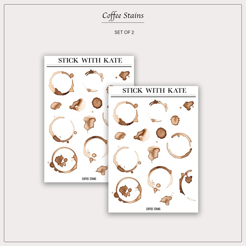 Coffee Stains Printable Stickers Planner Stickers - Etsy