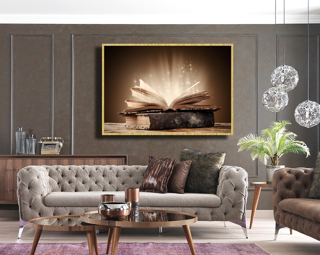 Old Book Painting Canvas Print, Reading Wall Art, Reading Fan Gift ...