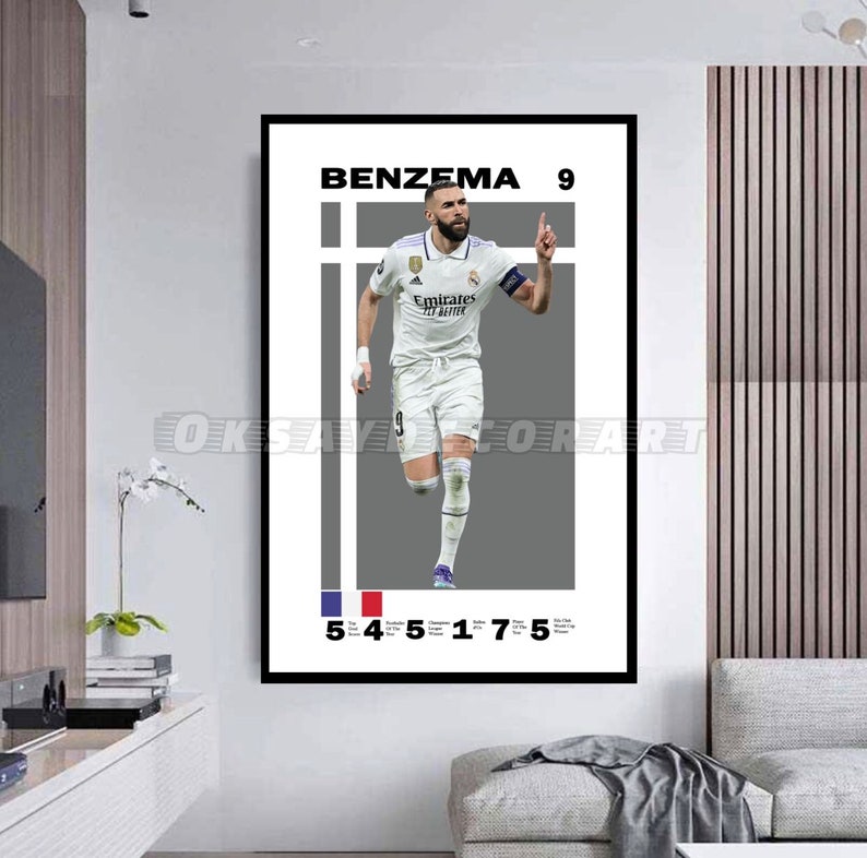 Karim Benzema Poster Benzema Print Football Wall Art - Etsy