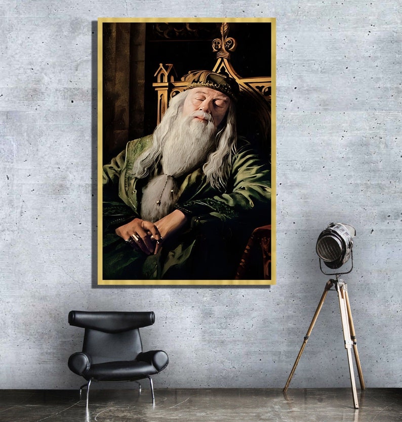 Albus Sleeping Headmaster Canvas Wall Art, Wizard World Print ...
