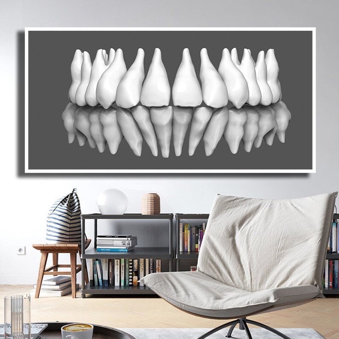 Dentist Art, Abstract Teeth Tooth Wall Art Dentistry Decor, Dental Wall ...