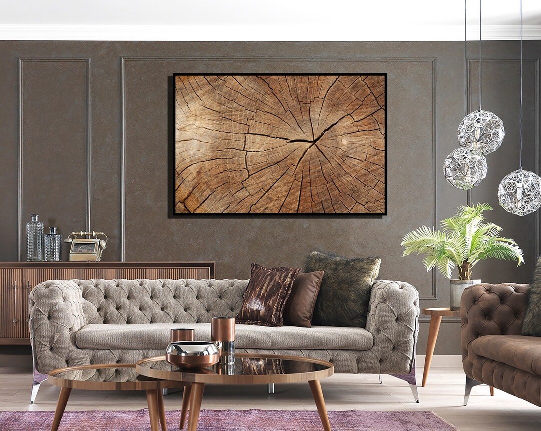 Tree Ring Canvas Art, Tree Wall Art, Wood Texture Wall Decor, Wood ...