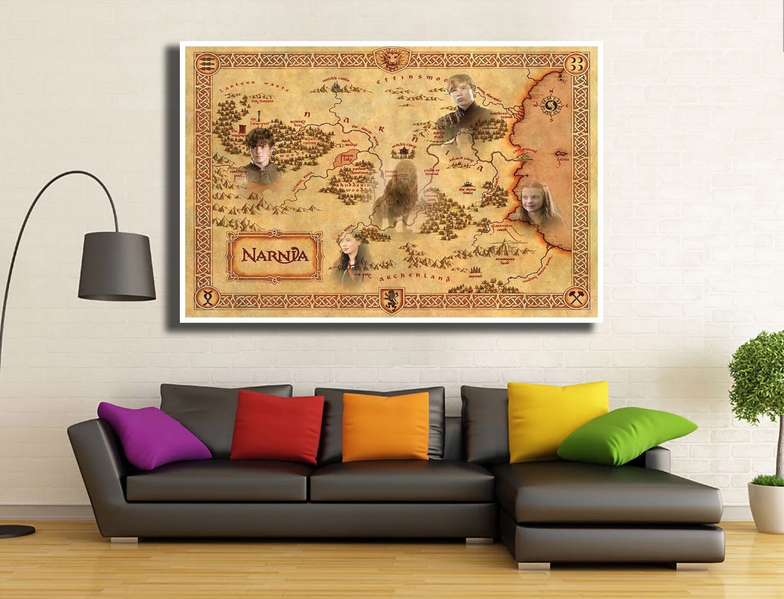 Map of Narnia, Historical Canvas, Print Wall Art, Antique Narnia Map, Antique Map Art Canvas ...