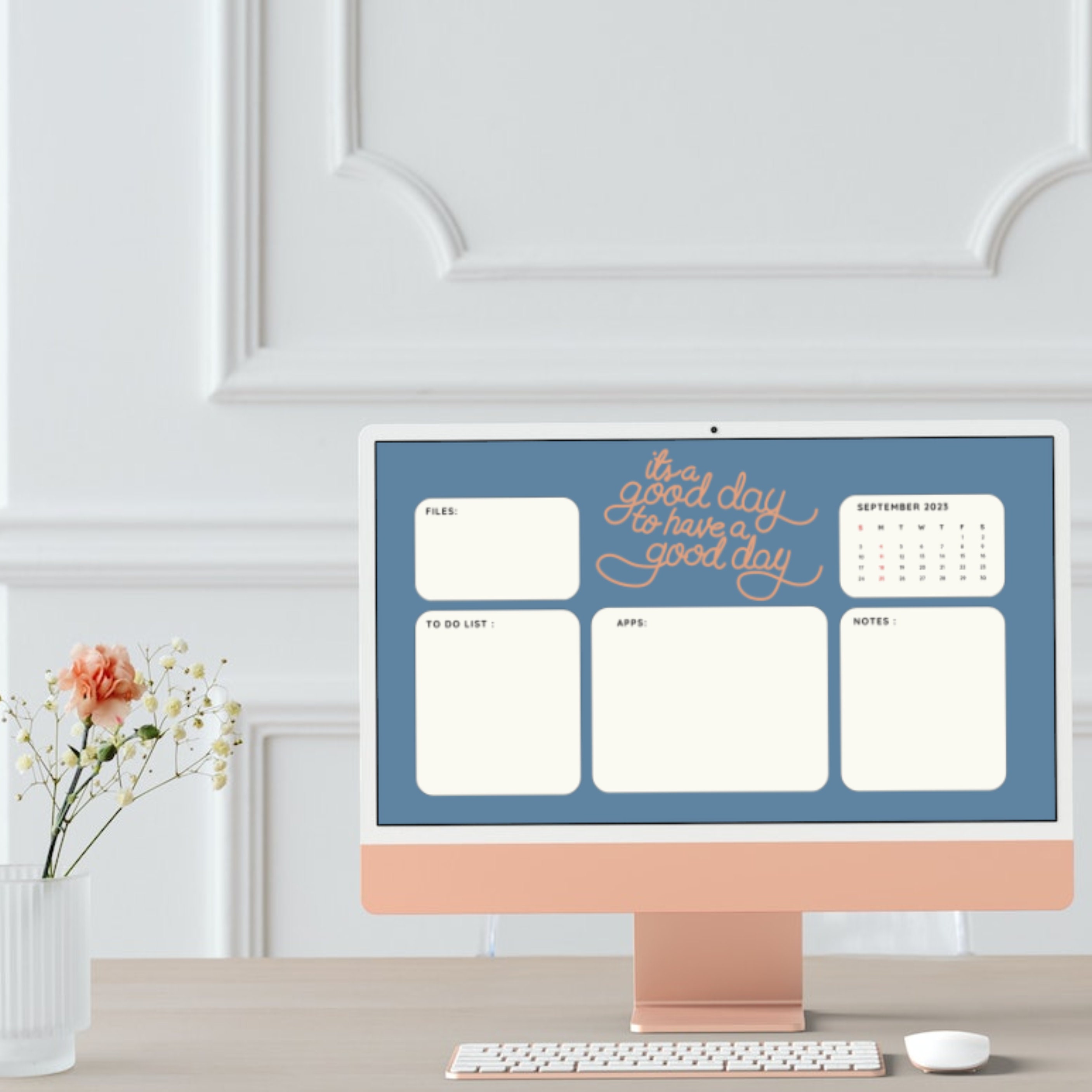 Desktop Background Organizer With Icons and Quote, Desktop Organizer ...