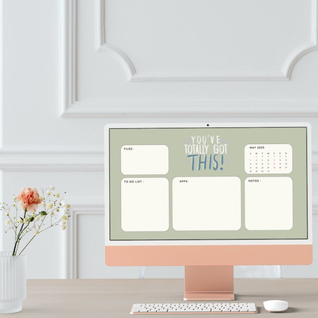 Desktop Background Organizer With Icons and Quote, Desktop Organizer ...