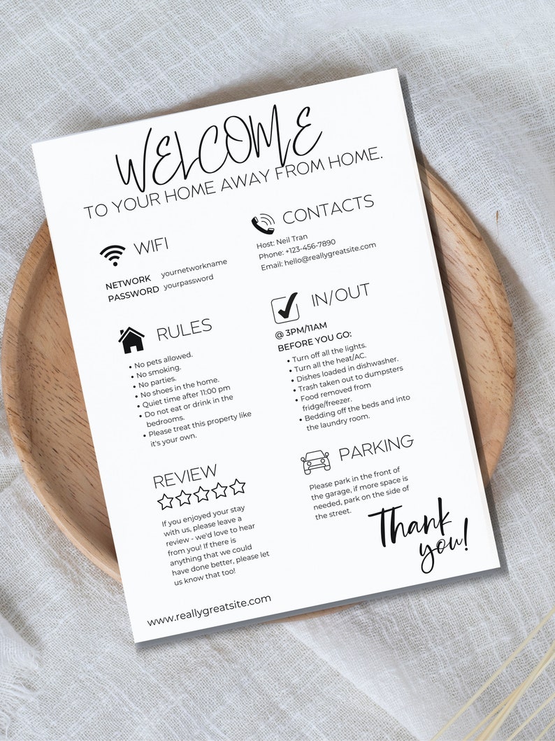 Airbnb Welcome Sign, Welcome Sign Template, Editable Printable for ...