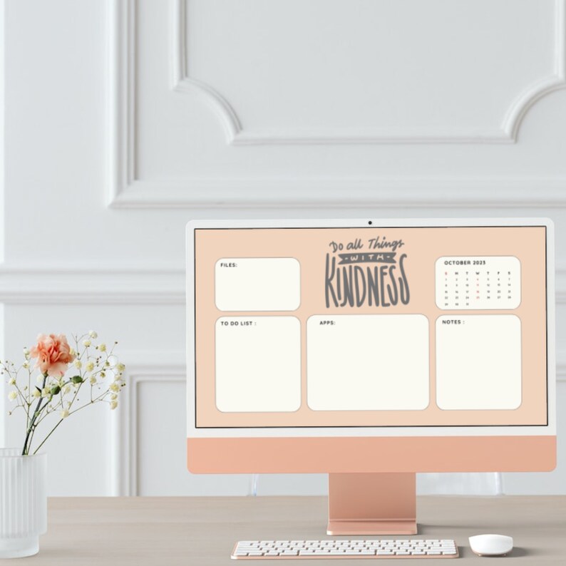 Desktop Background Organizer With Icons and Quote, Desktop Organizer ...