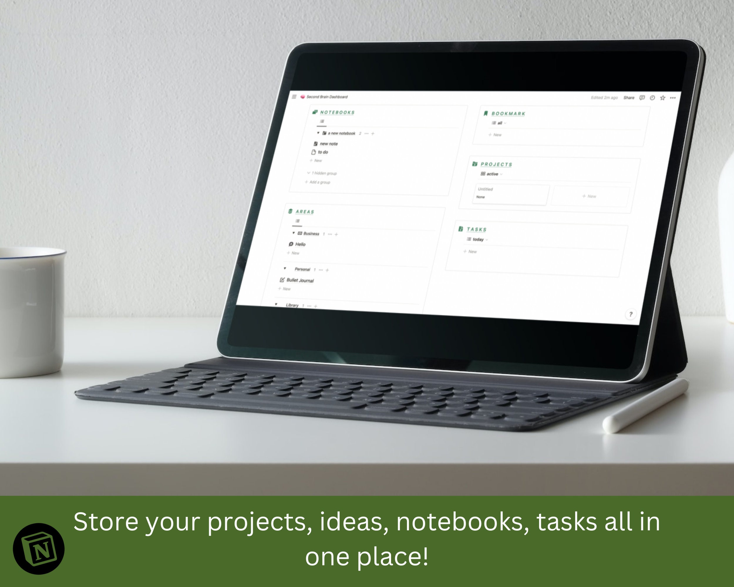 Ultimate Notion Second Brain Planner, Notion Weekly Template, Notion ...