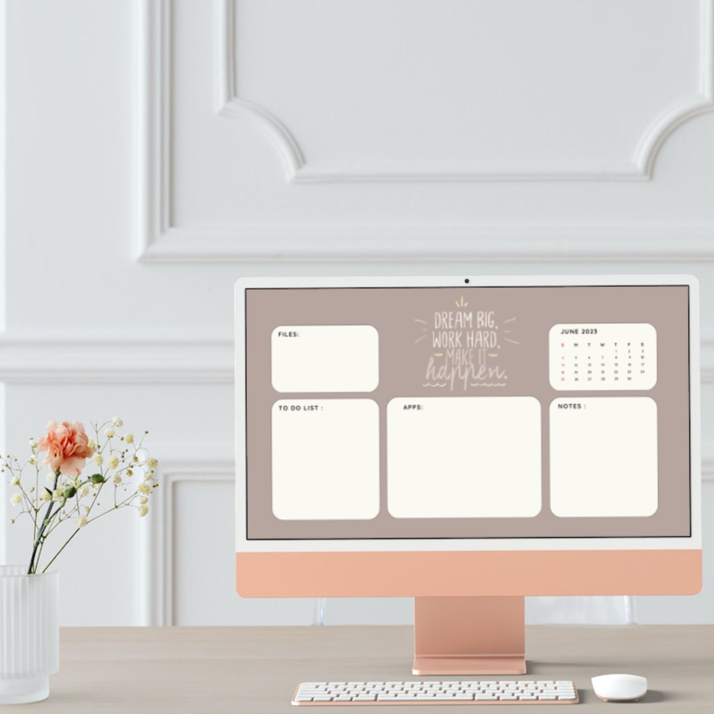 Desktop Background Organizer With Icons and Quote, Desktop Organizer ...