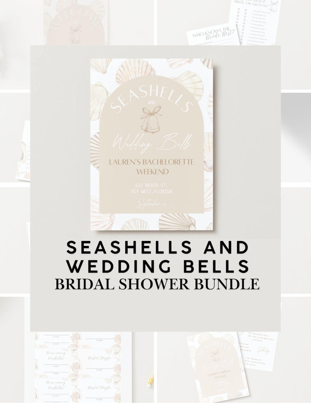 Seashells and Wedding Bells Bridal Shower Bundle - Etsy