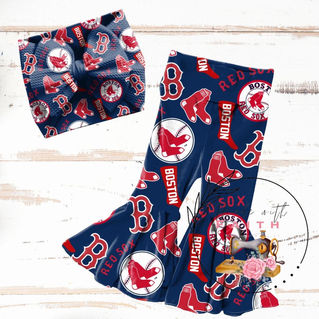 Boston Red Socks Baby Bummies, Flare Pants or Headwrap - Etsy