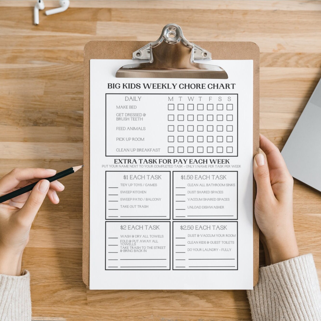 Kids Chore Chart Cleaning Checklist Kids Daily Checklist - Etsy