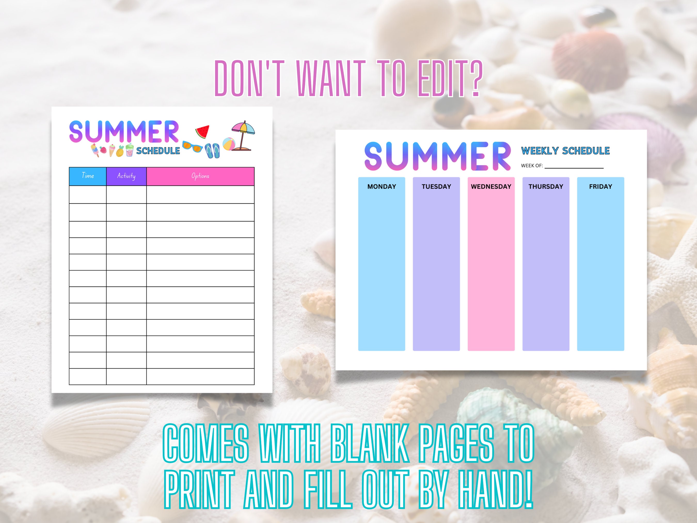 Kids Summer Schedule, Kids Chore Chart, Summer Planner Kids, Summer ...