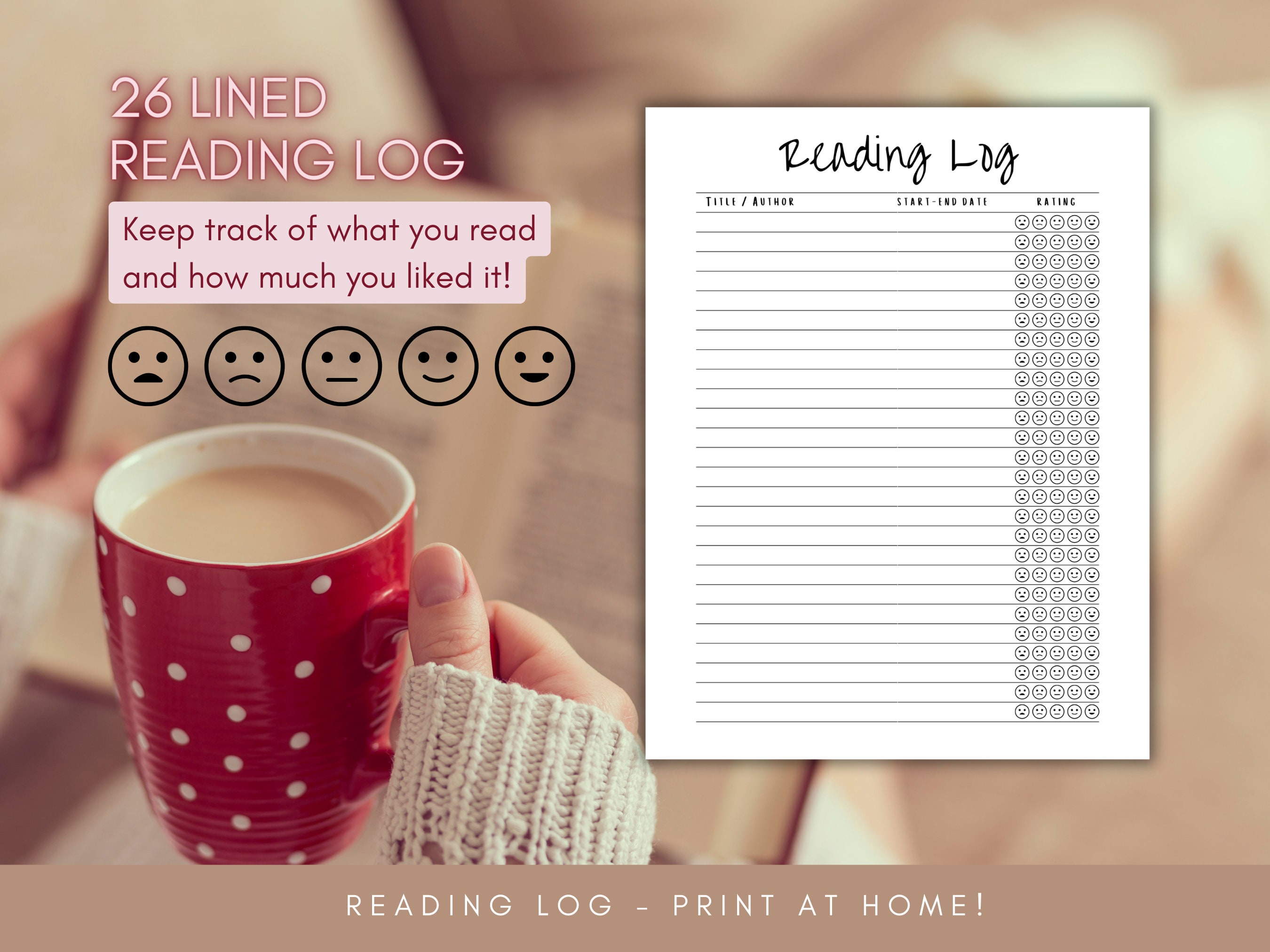 Book Tracker and Reading Log Bookshelf Printable for Summer and Winter ...