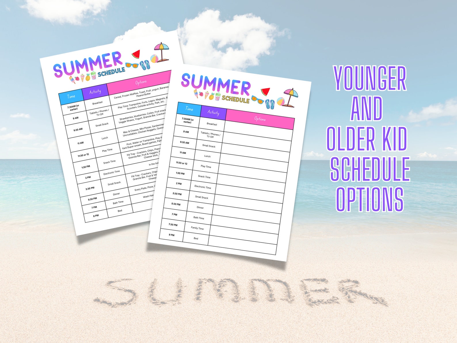 Kids Summer Schedule, Kids Chore Chart, Summer Planner Kids, Summer ...
