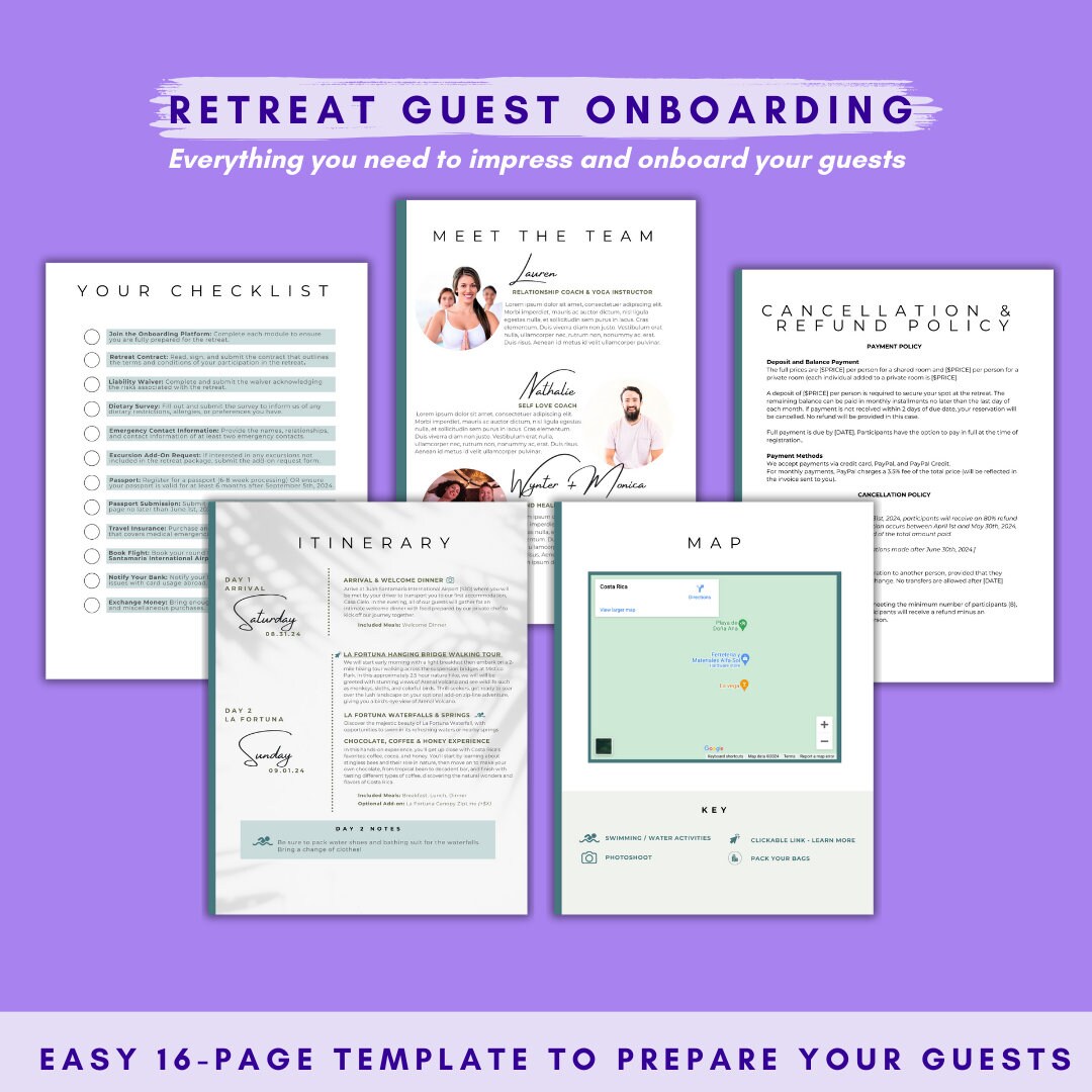 Yoga Retreat Welcome Packet | Fully Customizable & Editable Canva ...