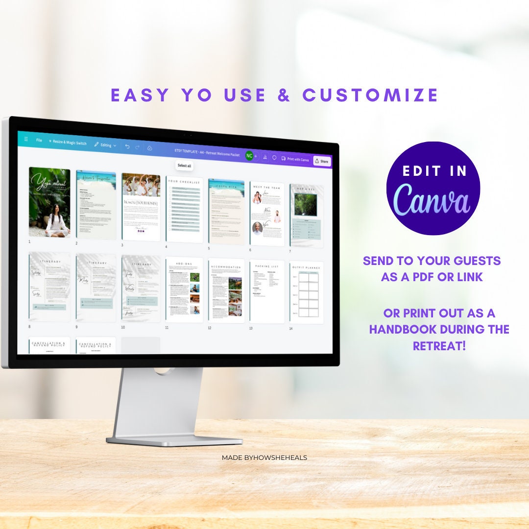 Yoga Retreat Welcome Packet | Fully Customizable & Editable Canva ...