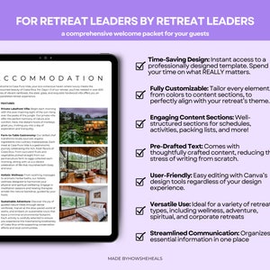 Healing Retreat Welcome Packet | Fully Customizable & Editable Canva ...