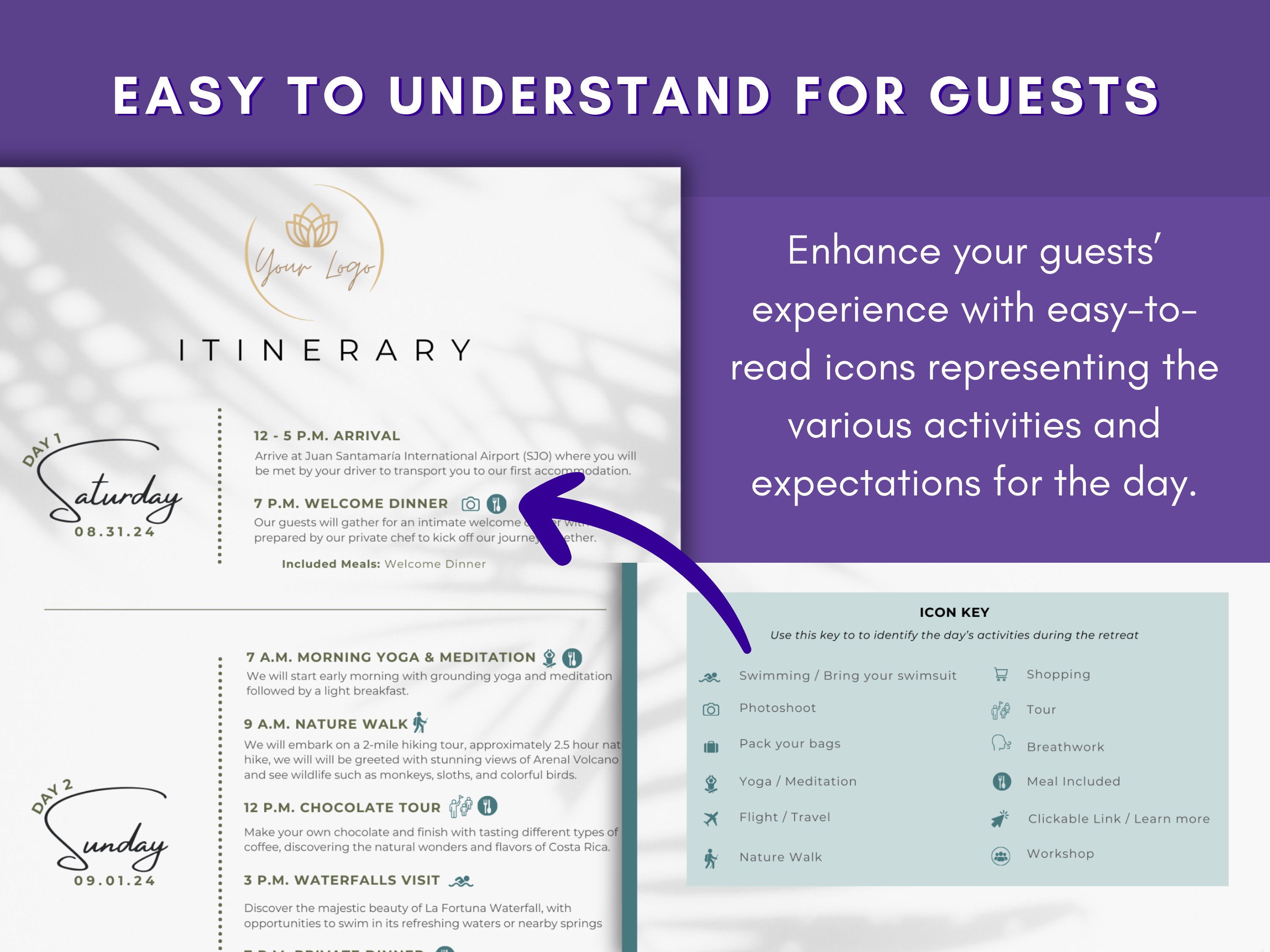 Women's Wellness Retreat Itinerary Template | Canva Customizable Event ...