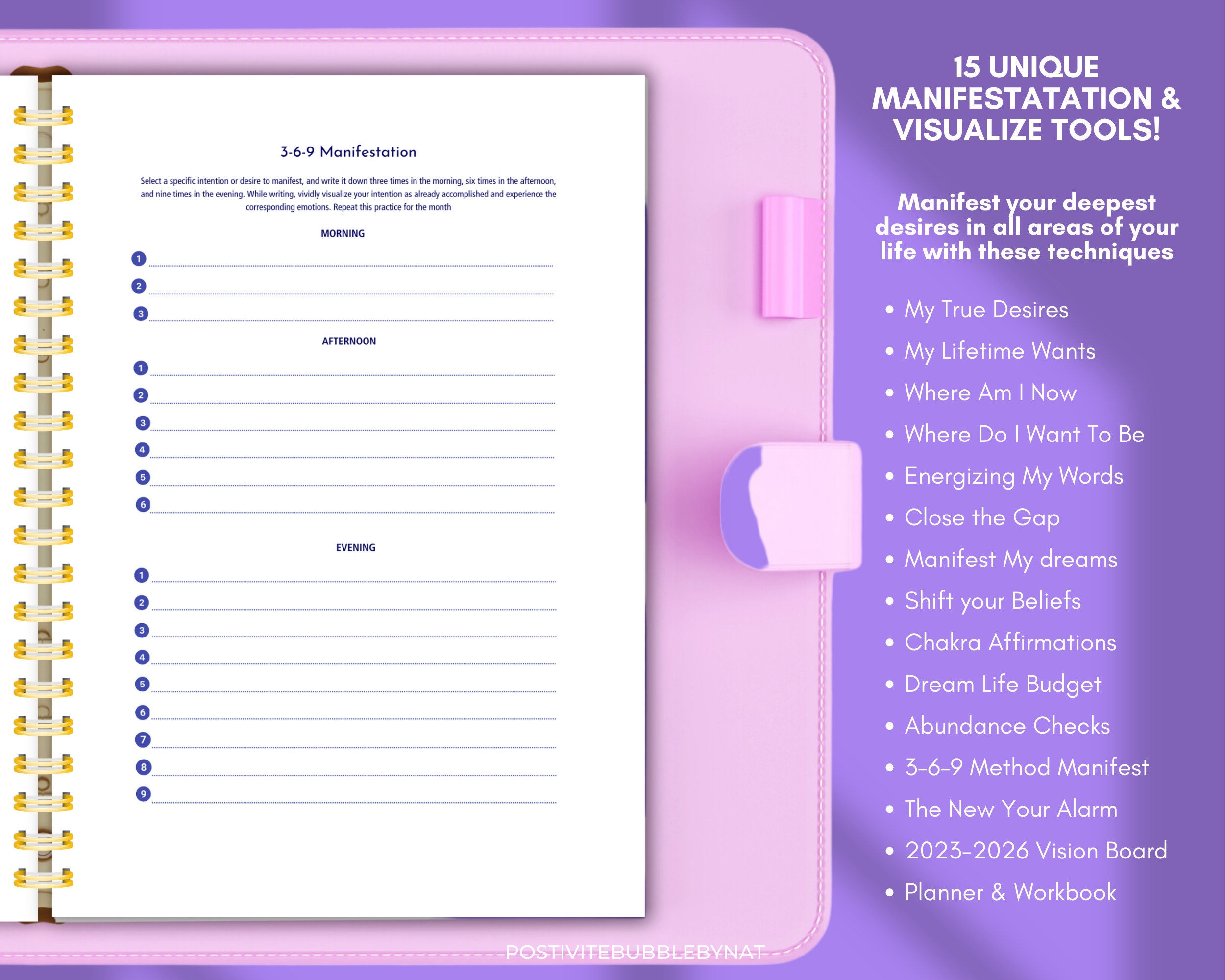 Manifestation Planner Bundle 70 Law of Attraction Worksheets ...