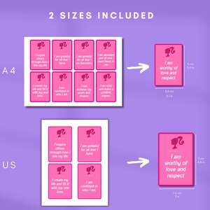 24 Pink Affirmation Cards PRINTABLE With Editable Canva Template Link ...