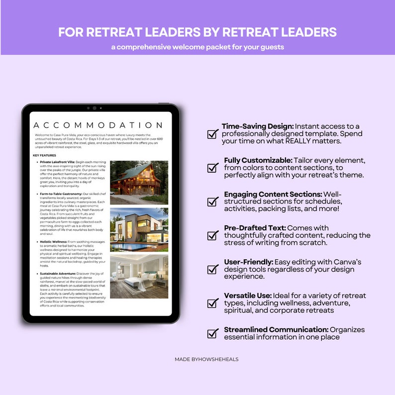 Yoga Retreat Welcome Packet | Fully Customizable & Editable Canva ...